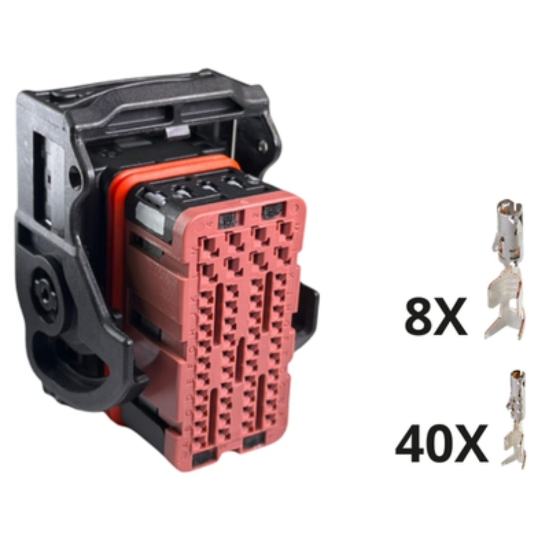 KIT CONECTOR FEMEA 48 VIAS BASE MARROM - Equipecar Comércio